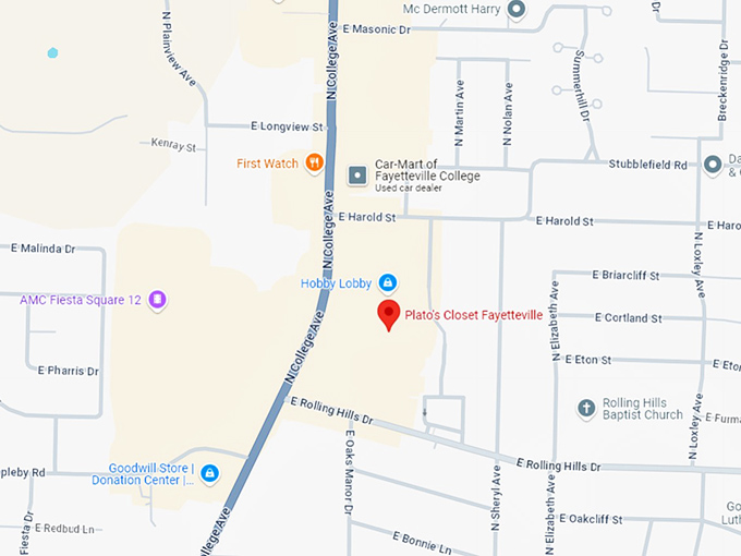 16. plato's closet fayetteville map