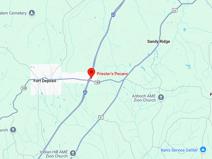 16. priester's pecans map