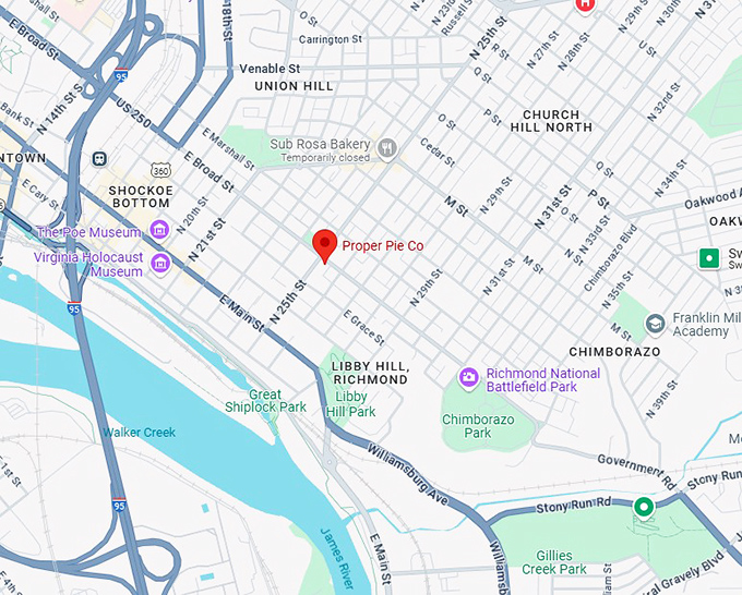 16. proper pie co. map