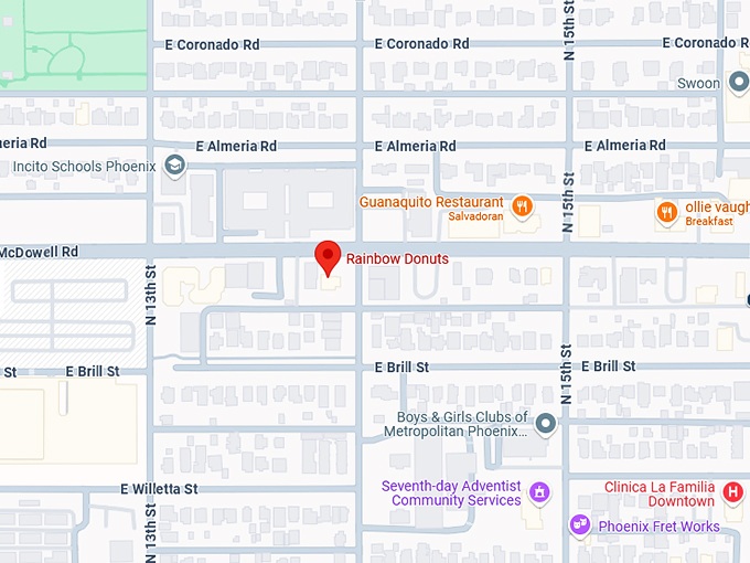 16. rainbow donuts (1347 e mcdowell rd) map