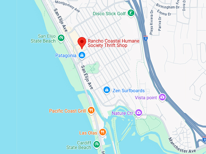 16. rancho coastal humane society thrift shop map