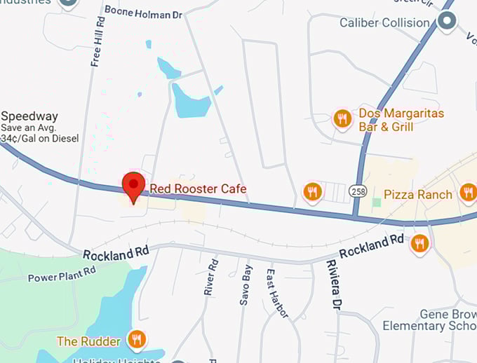 16. red rooster cafe map