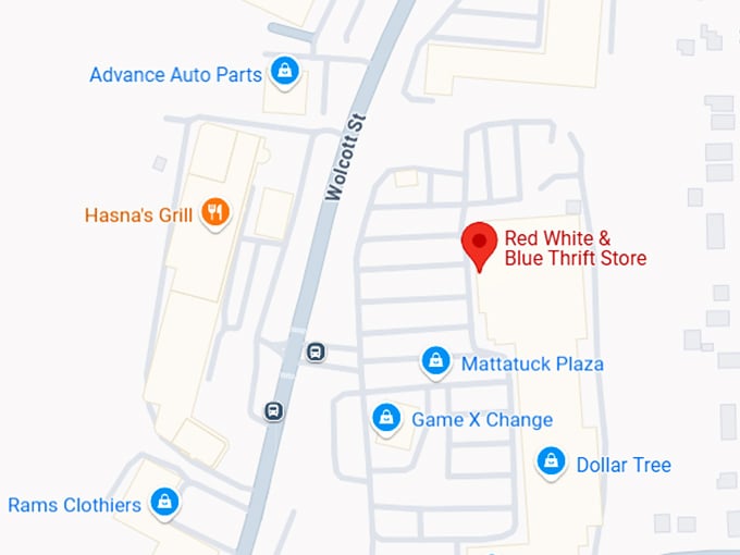 16. red white & blue thrift store map