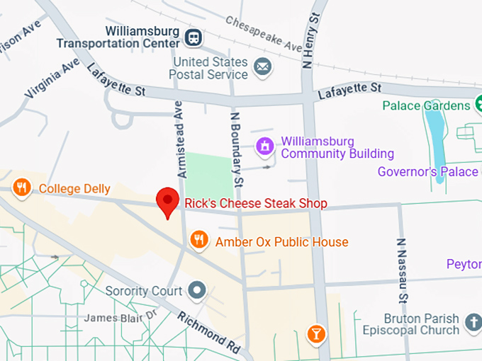 16. rick's cheese steak shop map