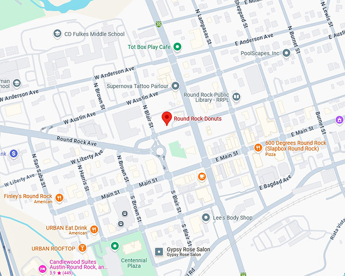 16. round rock donuts map