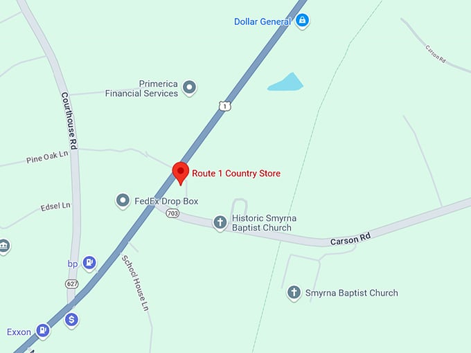 16. route 1 country store map