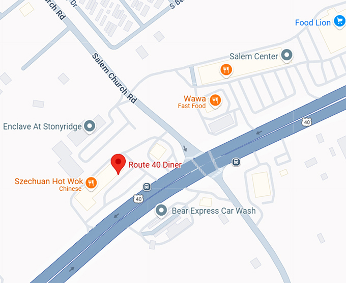 16. route 40 diner map