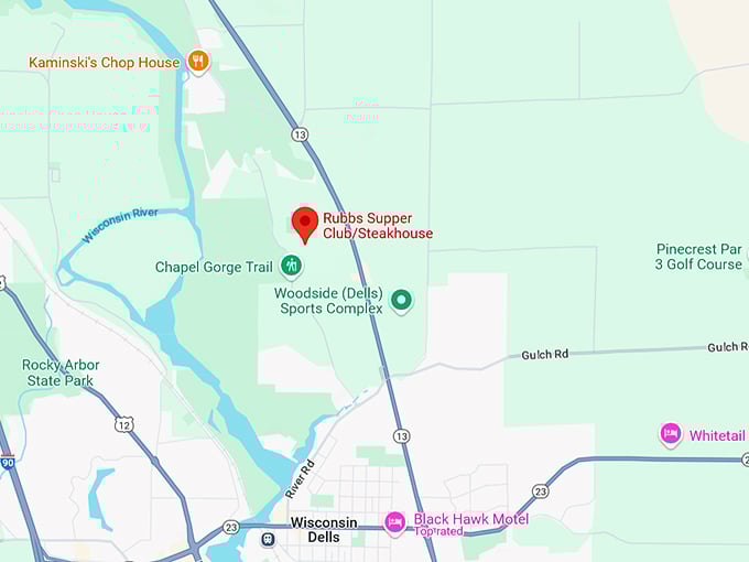 16. rubbs supper clubsteakhouse map