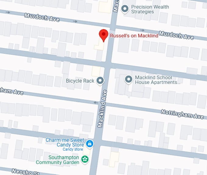 16. russell's on macklind map