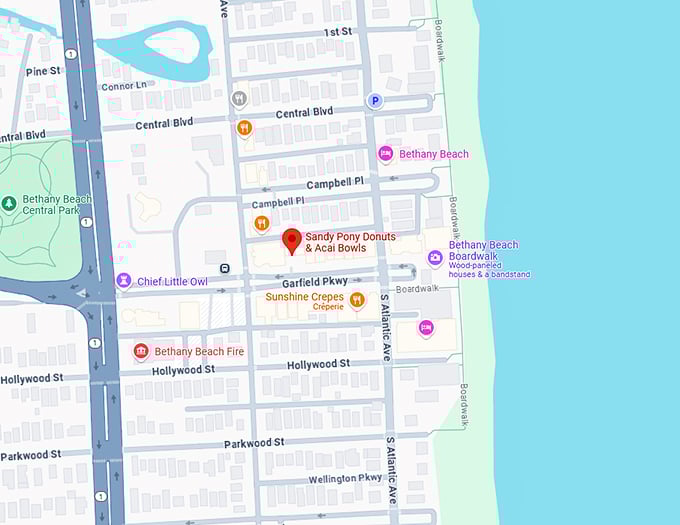 16. sandy pony donuts & acai bowls map