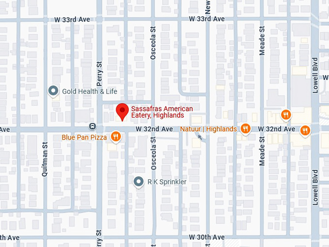 16. sassafras american eatery map