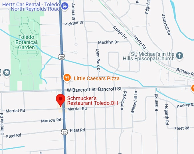 16. schmucker's restaurant toledo,oh map