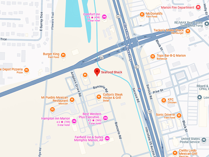 16. seafood shack map