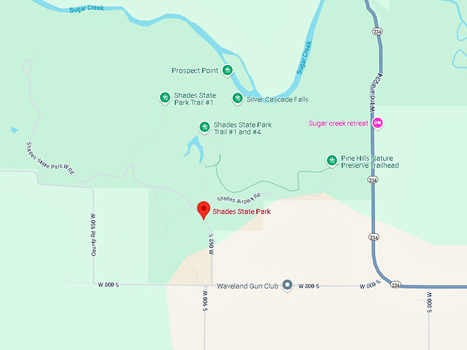 16. shades state park map