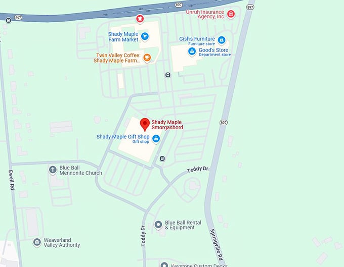 16. shady maple smorgasbord map