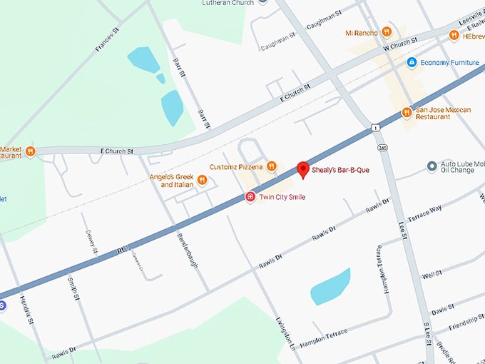 16. shealy's bar b que map