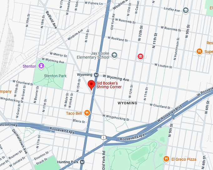 16. sid booker's shrimp corner map