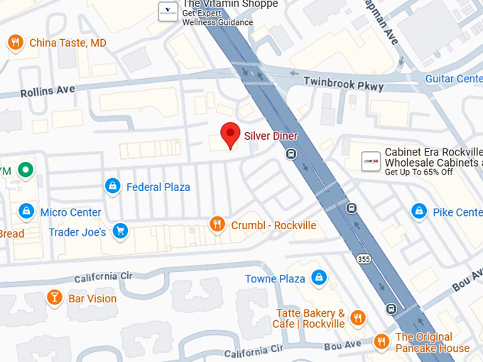 16. silver diner map