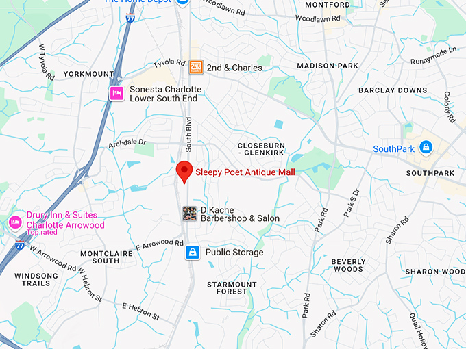 16. sleepy poet antique mall map