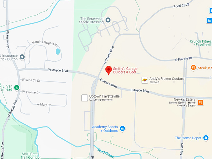 16. smitty's garage burgers & beer map