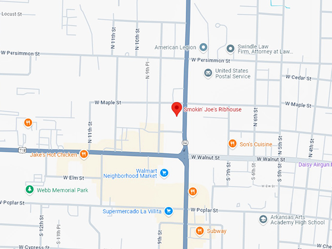 16. smokin' joe's ribhouse map