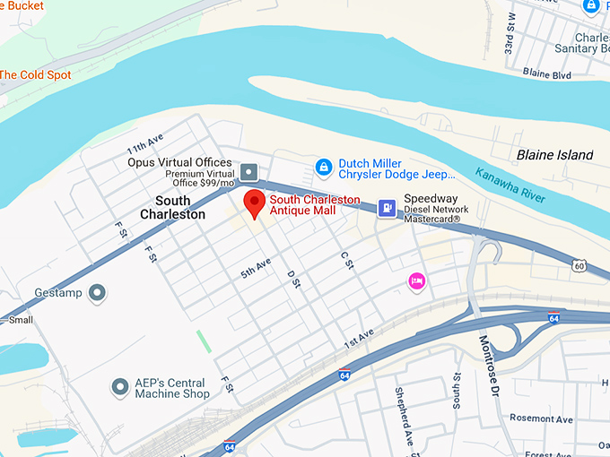 16. south charleston antique mall map