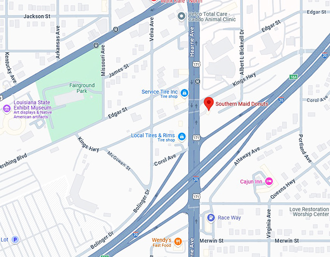 16. southern maid donuts (3505 hearne ave) map