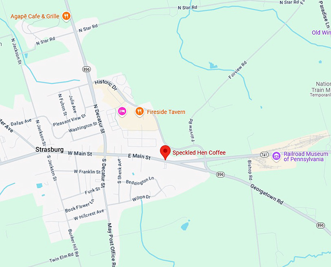 16. speckled hen coffee map