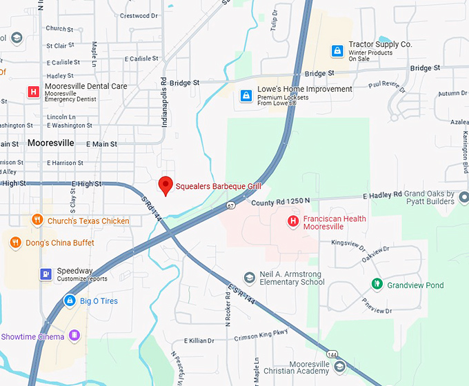 16. squealers barbeque grill map