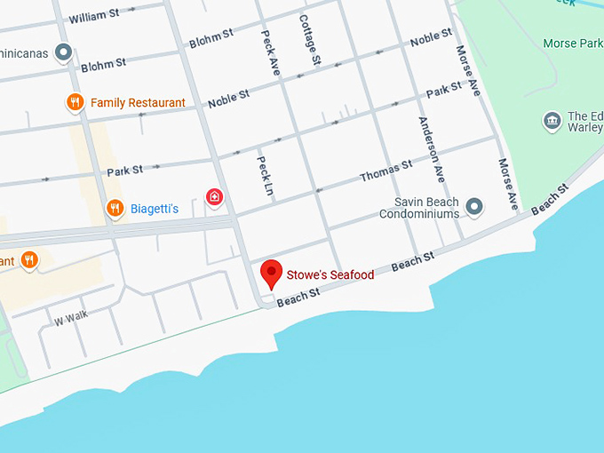 16. stowe's seafood map