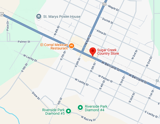 16. sugar creek country store map