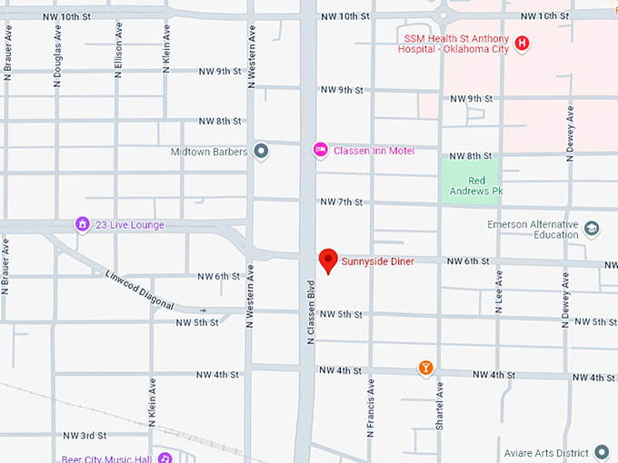 16. sunnyside diner map