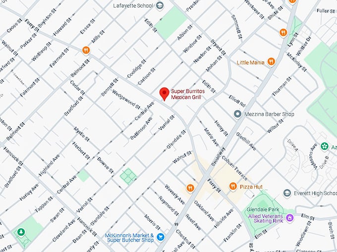 16. super burritos mexican grill map