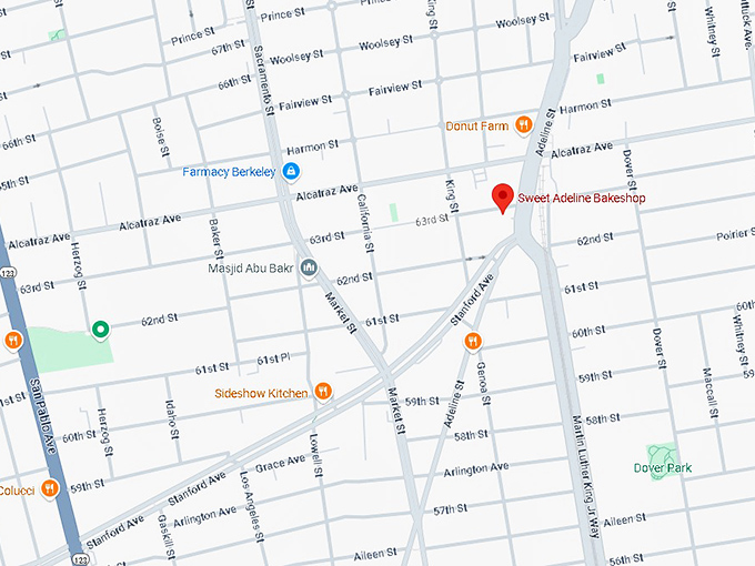 16. sweet adeline bakeshop map