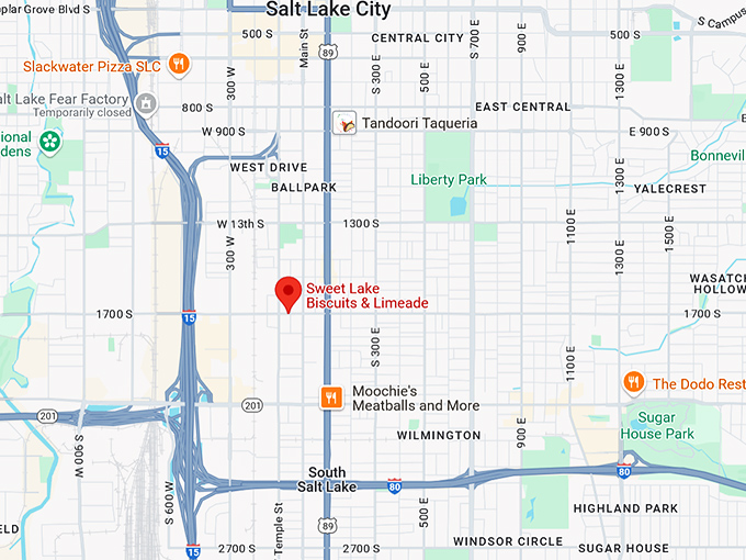 16. sweet lake biscuits & limeade map