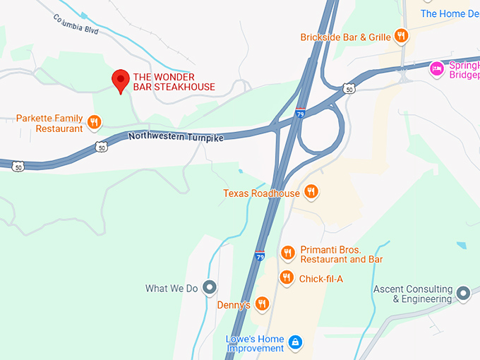 16. the wonder bar steakhouse map