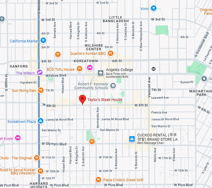 16. taylor's steak house map