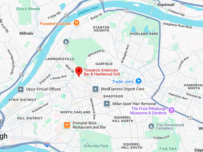 16. tessaro's american bar & hardwood grill map