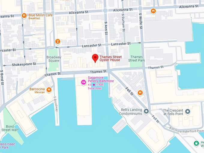 16. thames street oyster house map