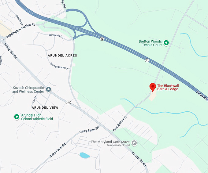 16. the blackwall barn & lodge map