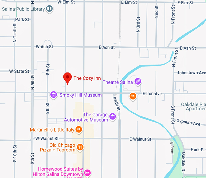16. the cozy inn map