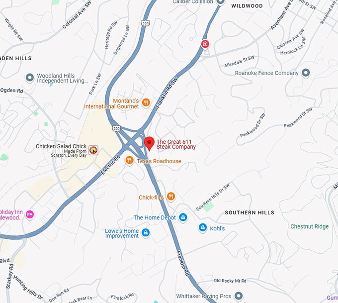 16. the great 611 steak company map