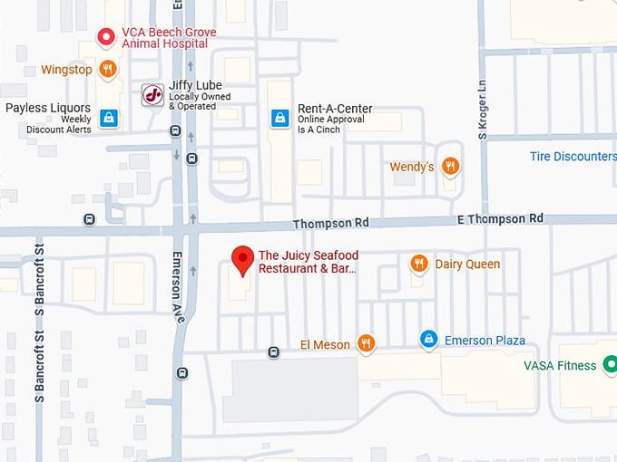 16. the juicy seafood restaurant & bar beech grove map