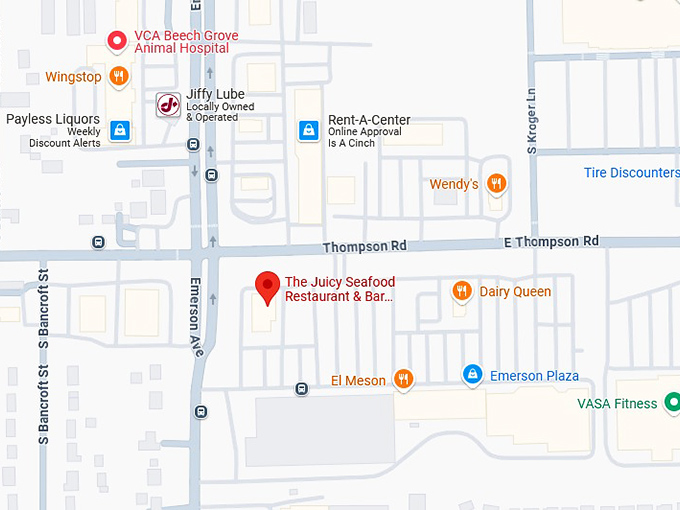 16. the juicy seafood restaurant & bar beech grove map