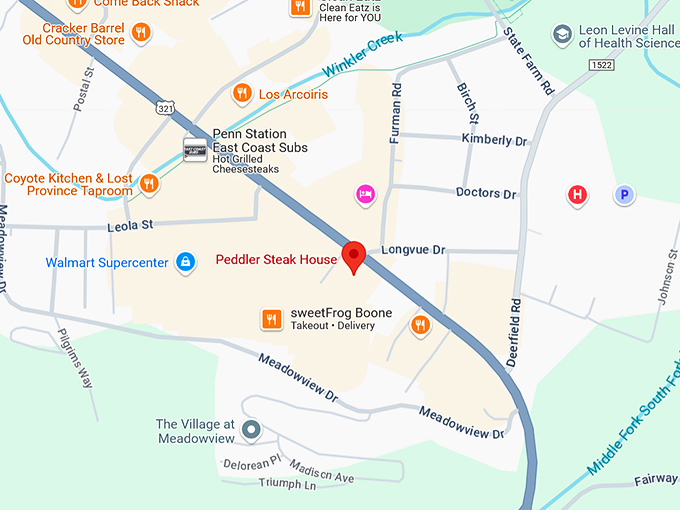 16. the peddler steakhouse map