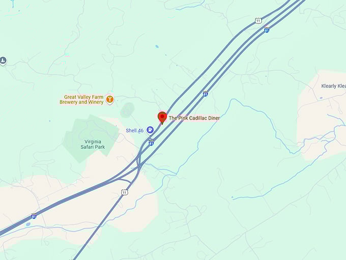 16. the pink cadillac diner map