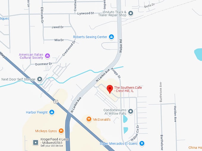 16. the southern cafe crest hill, il map