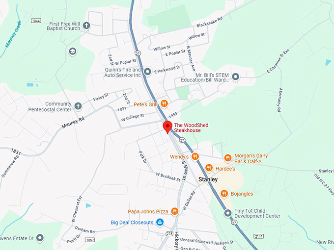 16. the woodshed steakhouse map