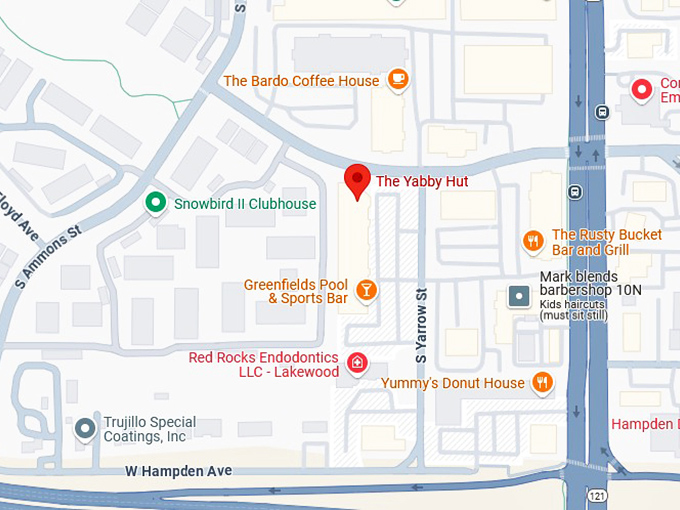 16. the yabby hut (3355 s yarrow st e 131) map