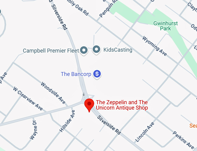 16. the zeppelin and the unicorn antique shop map